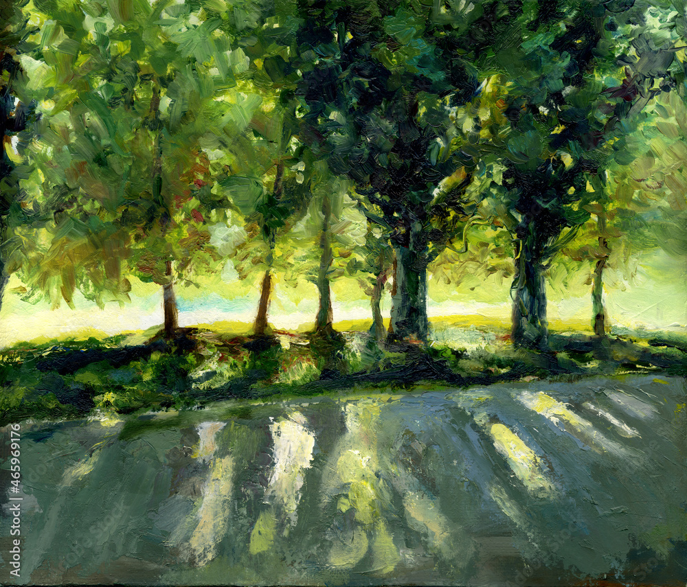 Sunlight Through Trees Painting