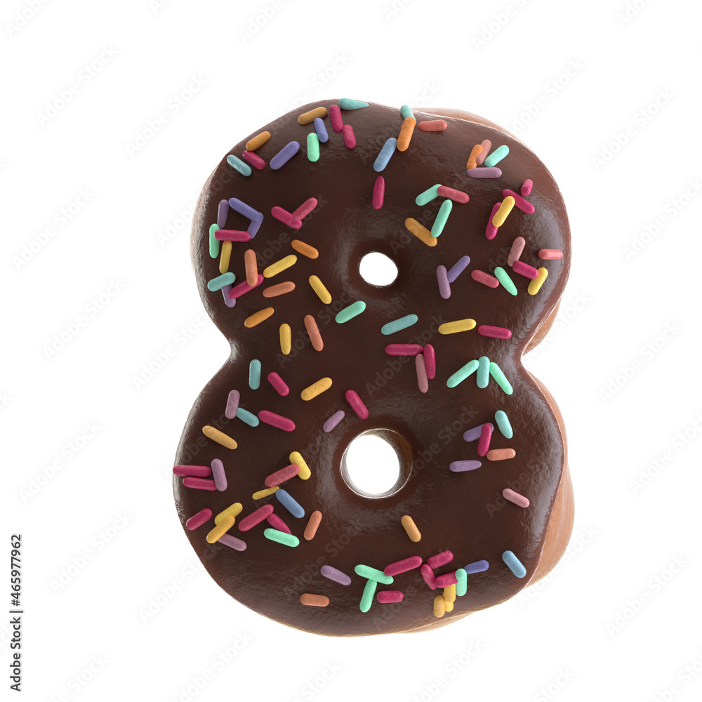 Creative art alphabet of donuts,3d rendering. Cartoon bakery sweet ...