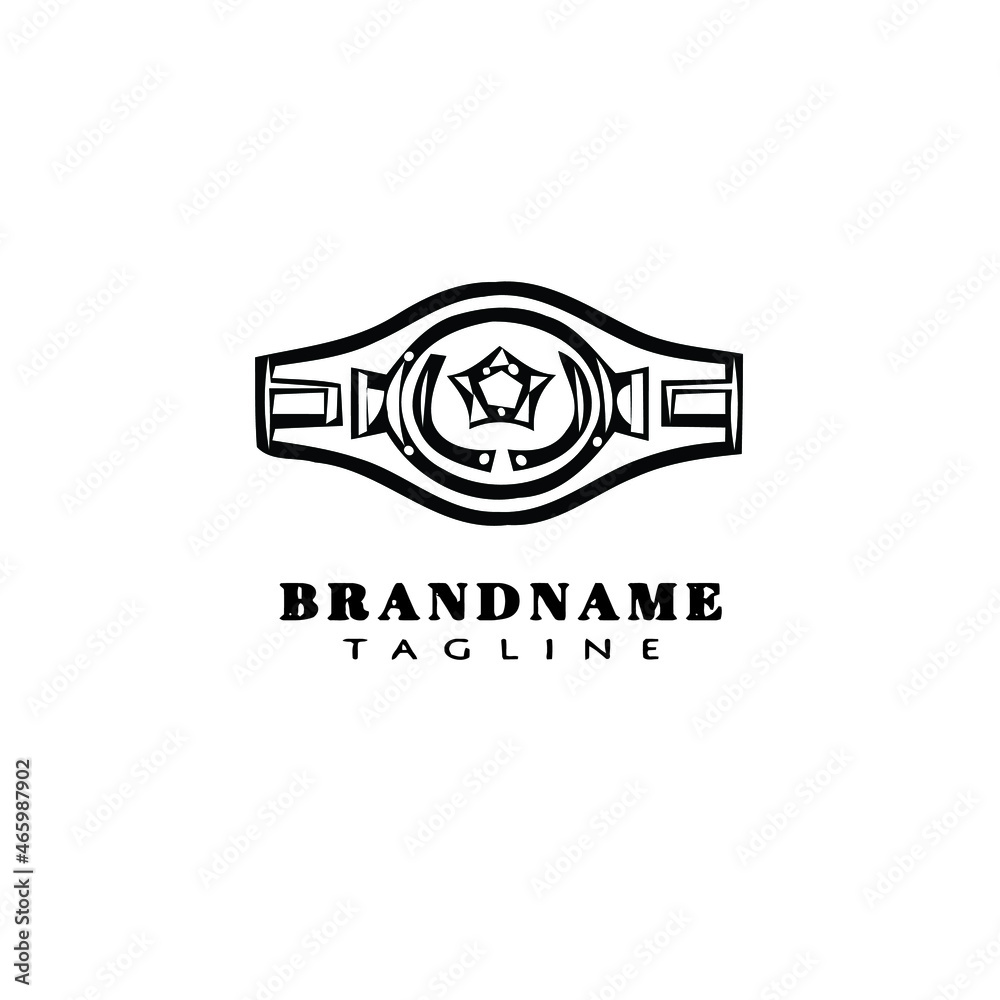 championship belt cartoon logo icon simple template black isolated ...