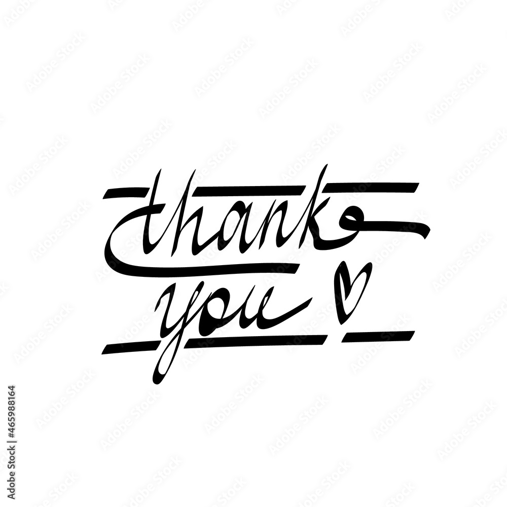 Thank you quote hand written lettering in vector. Thank you phrase ...
