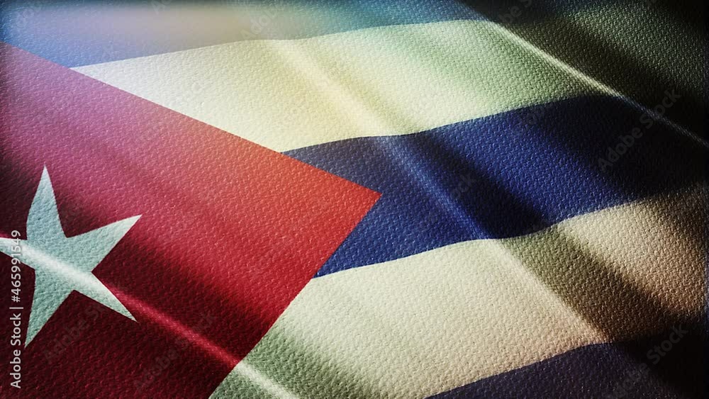 Cuba flag is waving 3D animation. Cuba flag waving in the wind ...