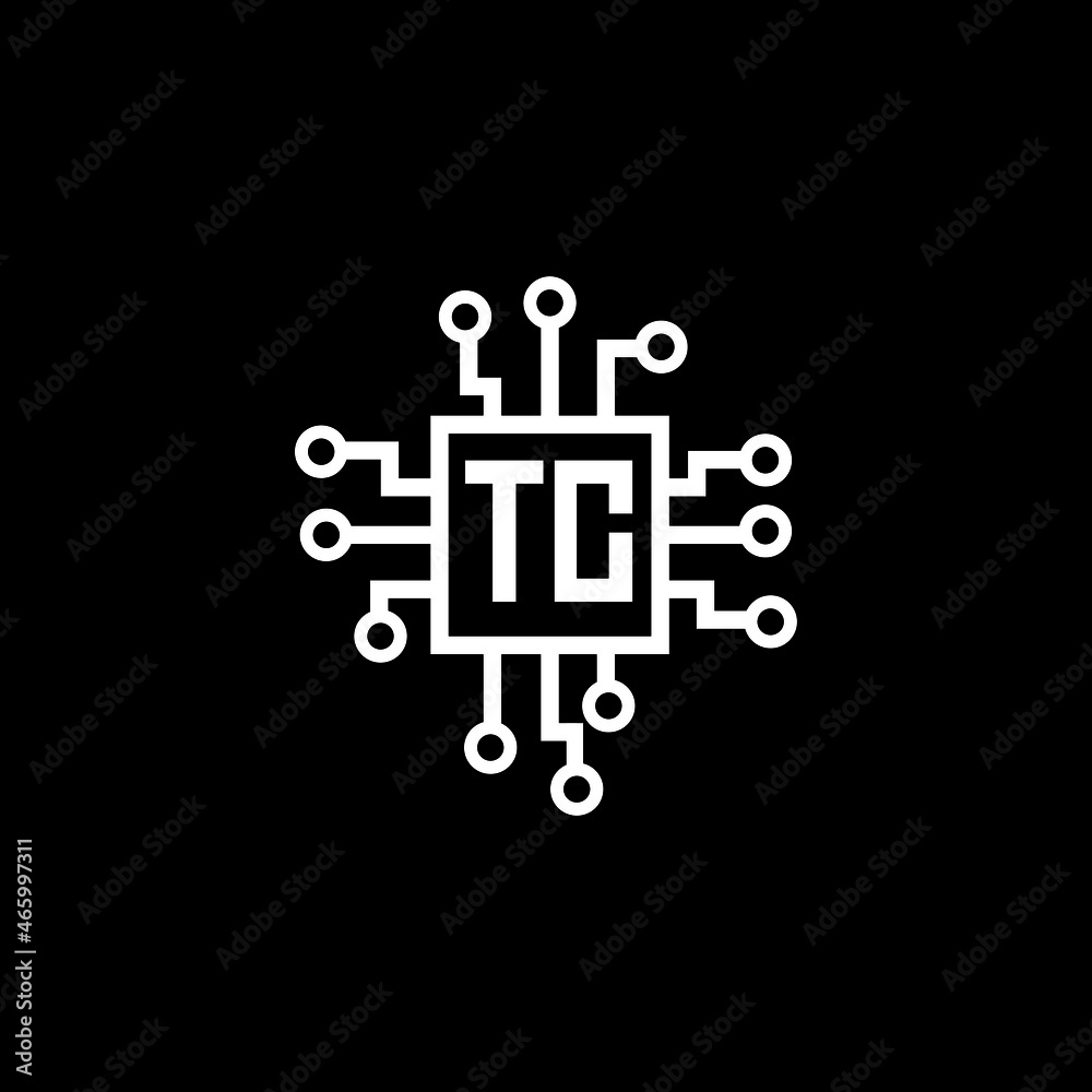 TC letter logo design on black background.TC creative initials letter ...