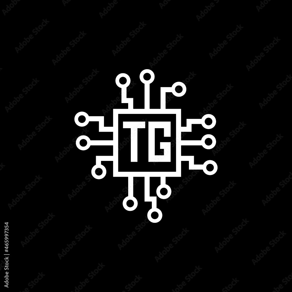 TG letter logo design on black background.TG creative initials letter ...