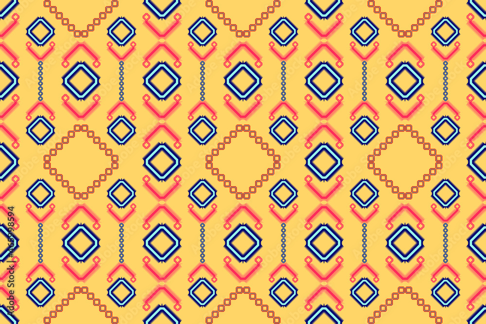 Geometric ethnic oriental pastel seamless pattern thai traditional ...
