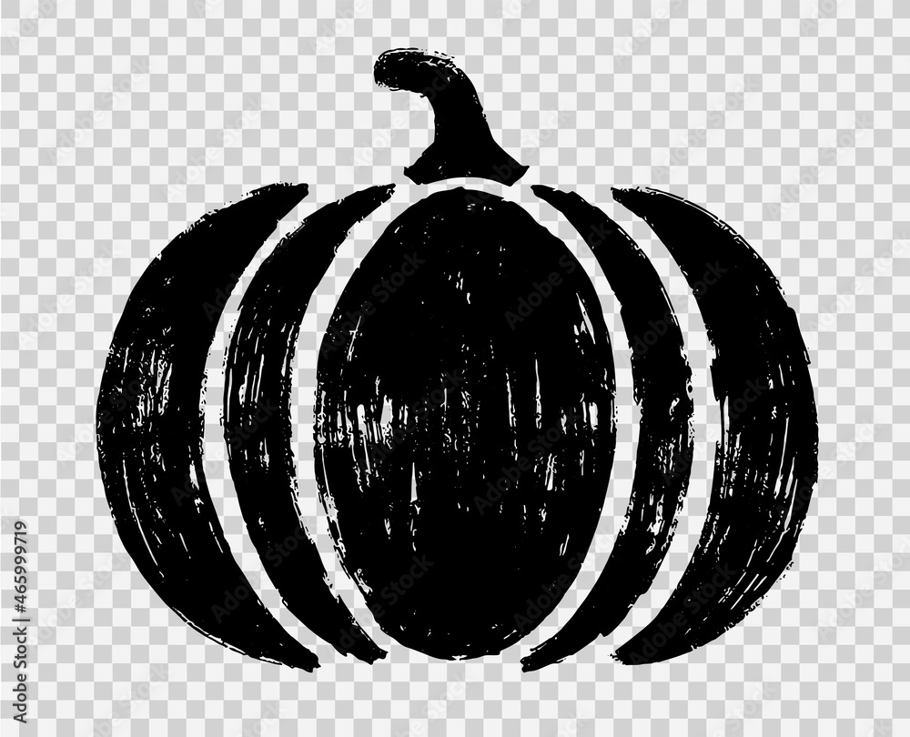 Outline pumpkin hand draw with brush style isolated on png or ...