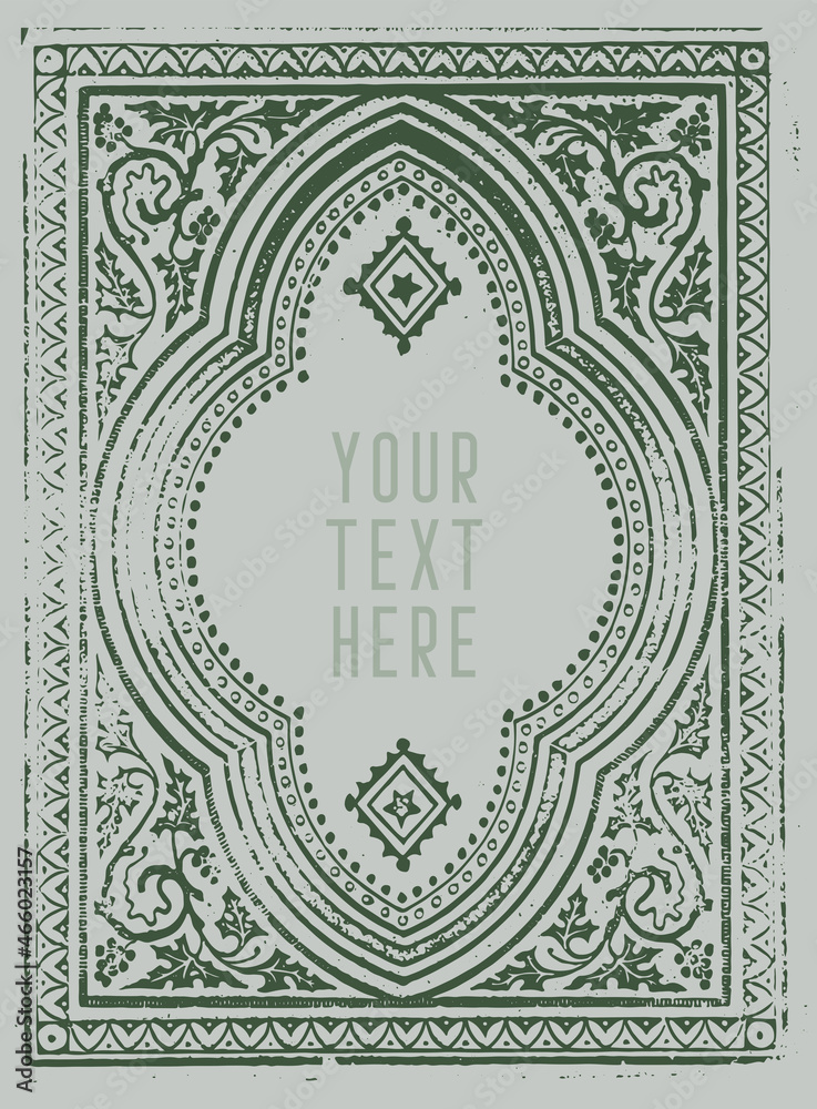 Vintage floral frame book cover design. Design elements for use on ...