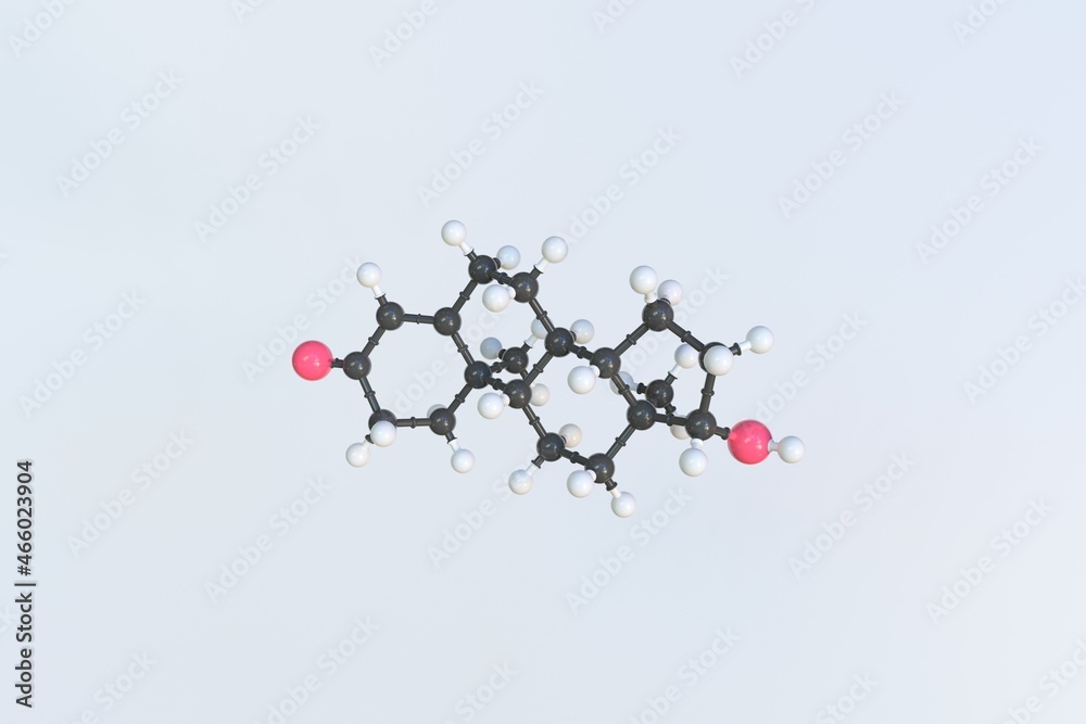 Testosterone molecule. Isolated molecular model. 3D rendering Stock ...