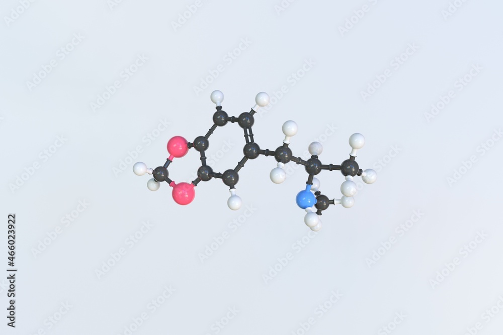 Molecule of mdma, isolated molecular model. 3D rendering Stock ...