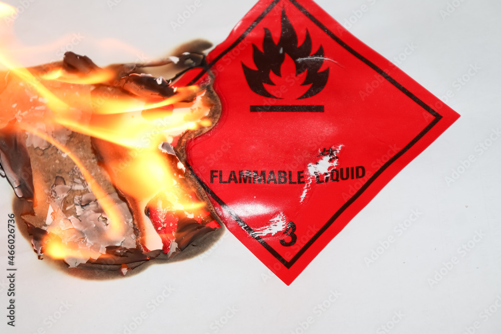 Flame is burning Flammable liquid symbol Stock Photo | Adobe Stock