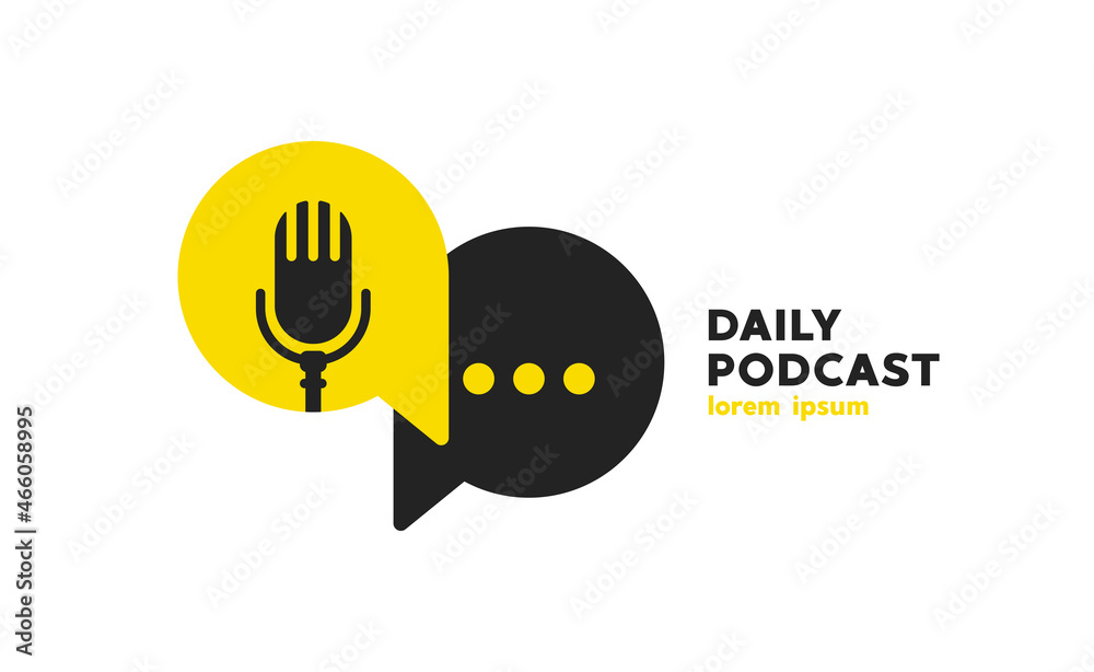 Podcast radio logo icon. Vector illustration. Stock Vector | Adobe Stock