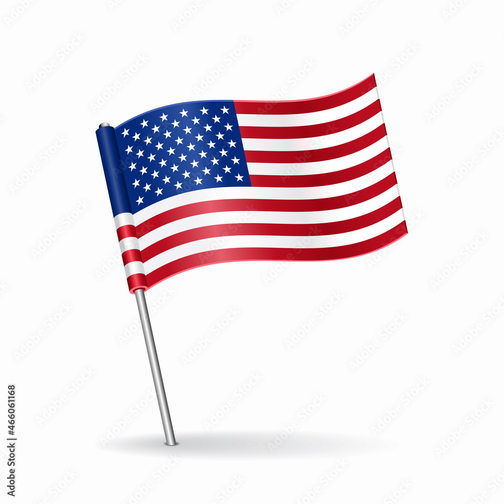 American flag map pointer layout. Vector illustration. Stock Vector ...