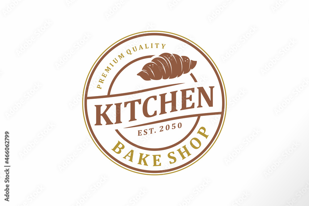 Vintage Retro Bakery Bake Shop Logo Kitchen Label Sticker design vector ...