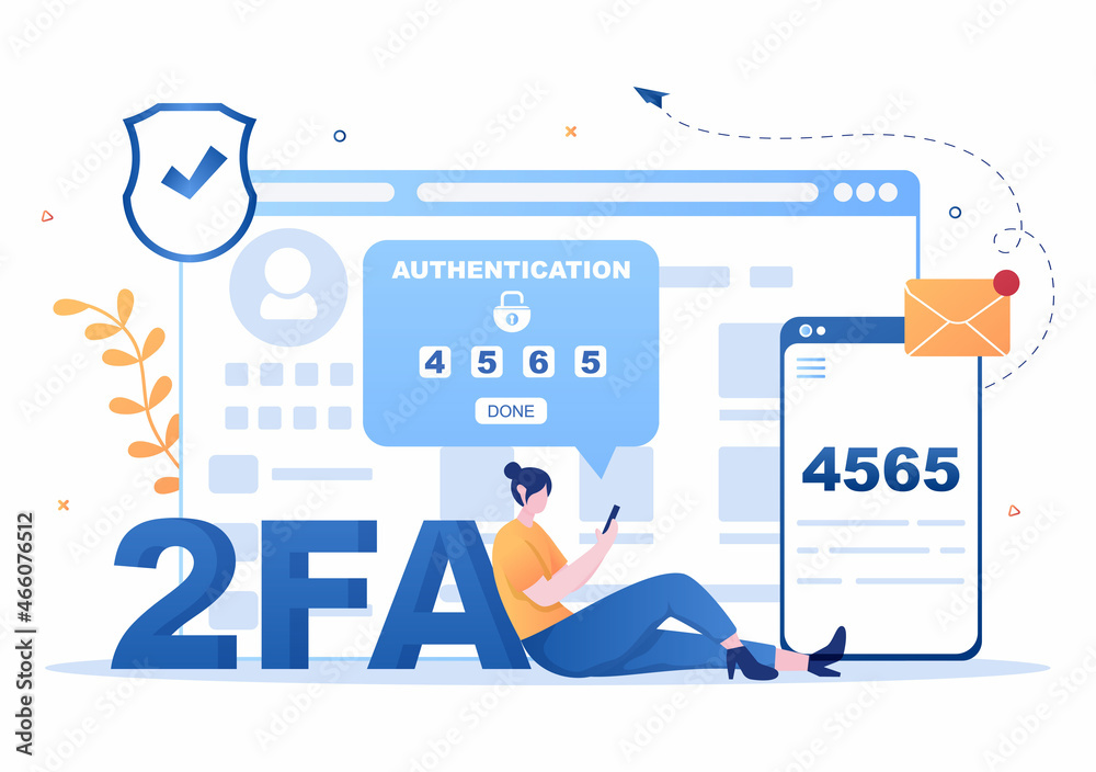 2FA Two Steps Authentication Password Secure Notice Login Verification ...