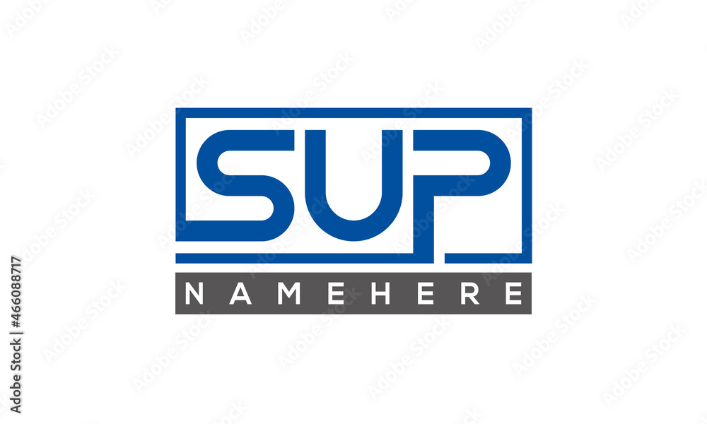 SUP Letters Logo With Rectangle Logo Vector Stock Vector | Adobe Stock