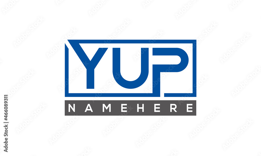 YUP Letters Logo With Rectangle Logo Vector Stock Vector | Adobe Stock
