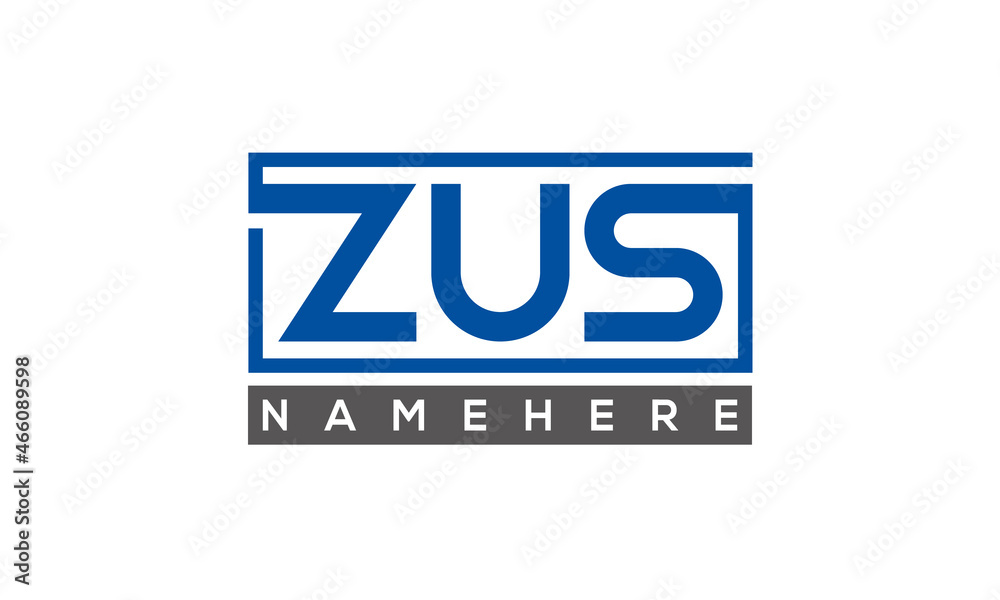 ZUS Letters Logo With Rectangle Logo Vector Stock Vector | Adobe Stock