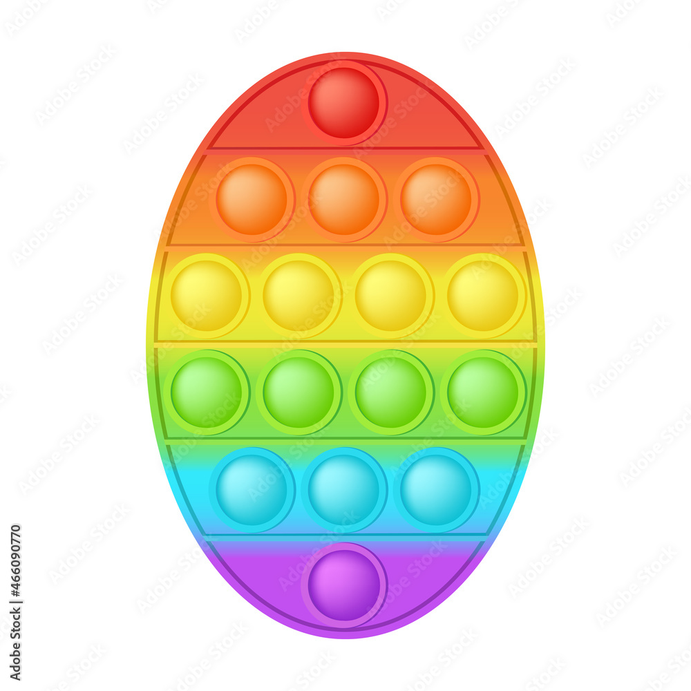 Popit figure oval as a fashionable silicon toy for fidgets. Addictive ...