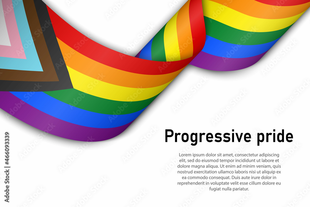 Waving flag of Progressive pride on white background. Stock Vector ...