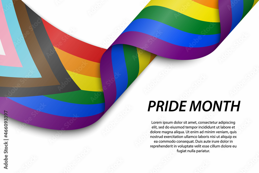 Waving flag of Progressive pride on white background. Stock Vector ...