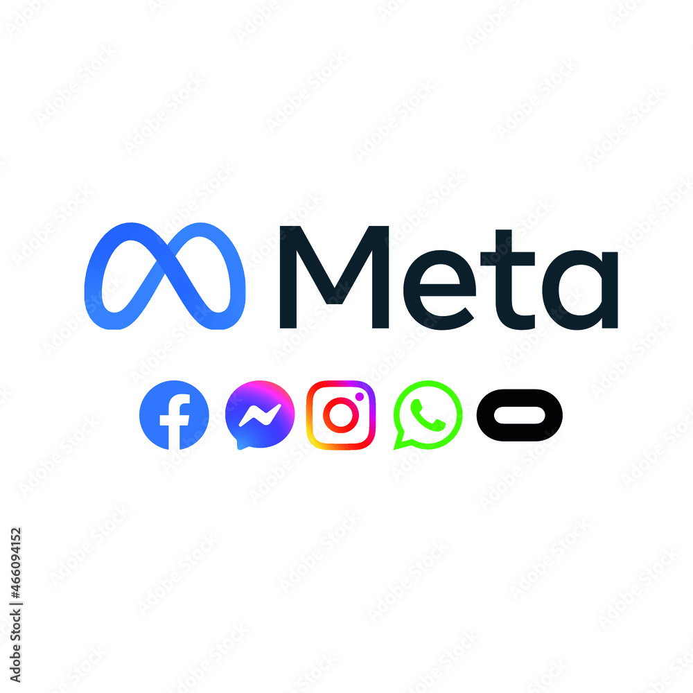 Metavers all apps icons logos , faceook, instagram messenger, portal ...