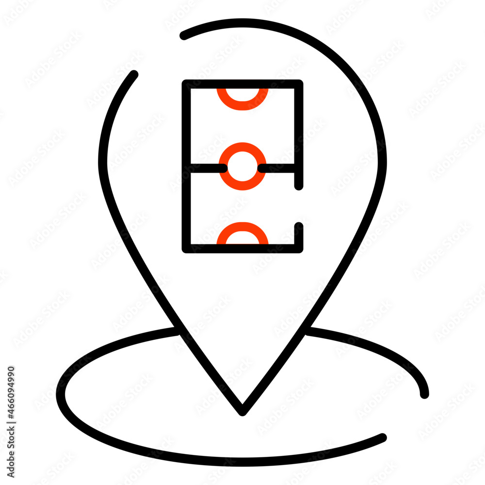 Stadium location icon in linear design Stock Vector | Adobe Stock