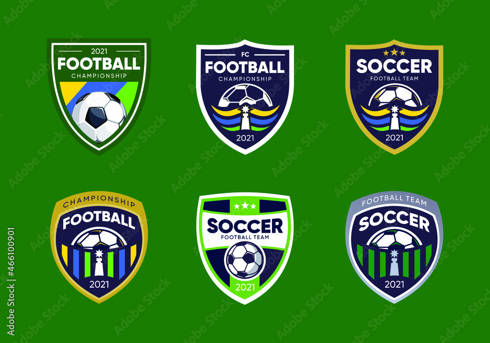 Set of Soccer Football Badge Logo Design Templates | Sport Team ...