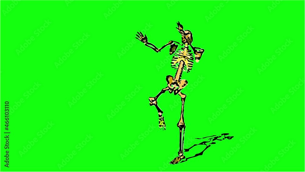 2d animation in comic style of skeleton exercise karate - separate on ...