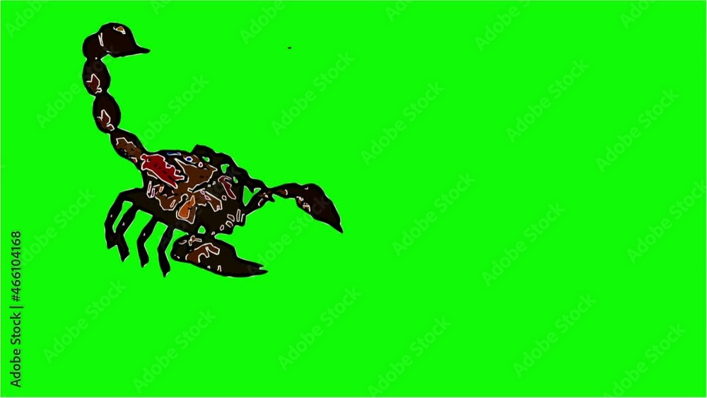 Vidéo Stock 2d animation in comic style - forest scorpion in an ...
