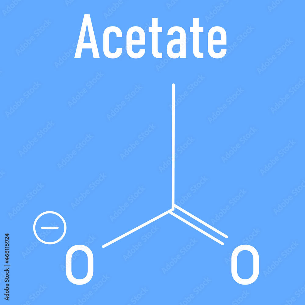 Skeletal formula of Acetate anion, chemical structure. Stock Vector ...