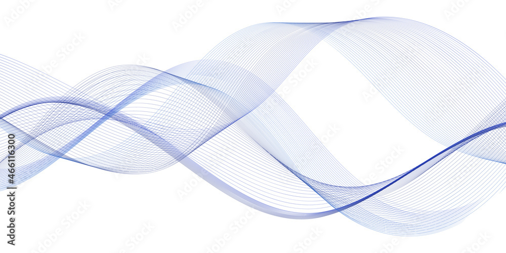 Blue wave swoosh isolated. Flowing sea water, air wind dynamic flowing ...