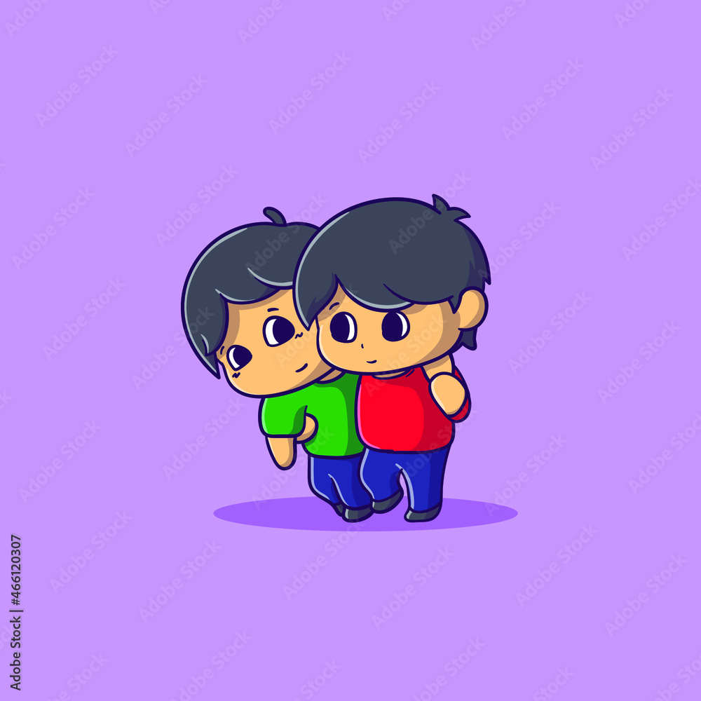 cute illustration of someone helping someone else to walk flat cartoon ...