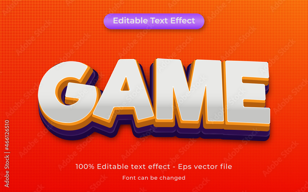 Game editable text effect design. game illustrator vector text style ...