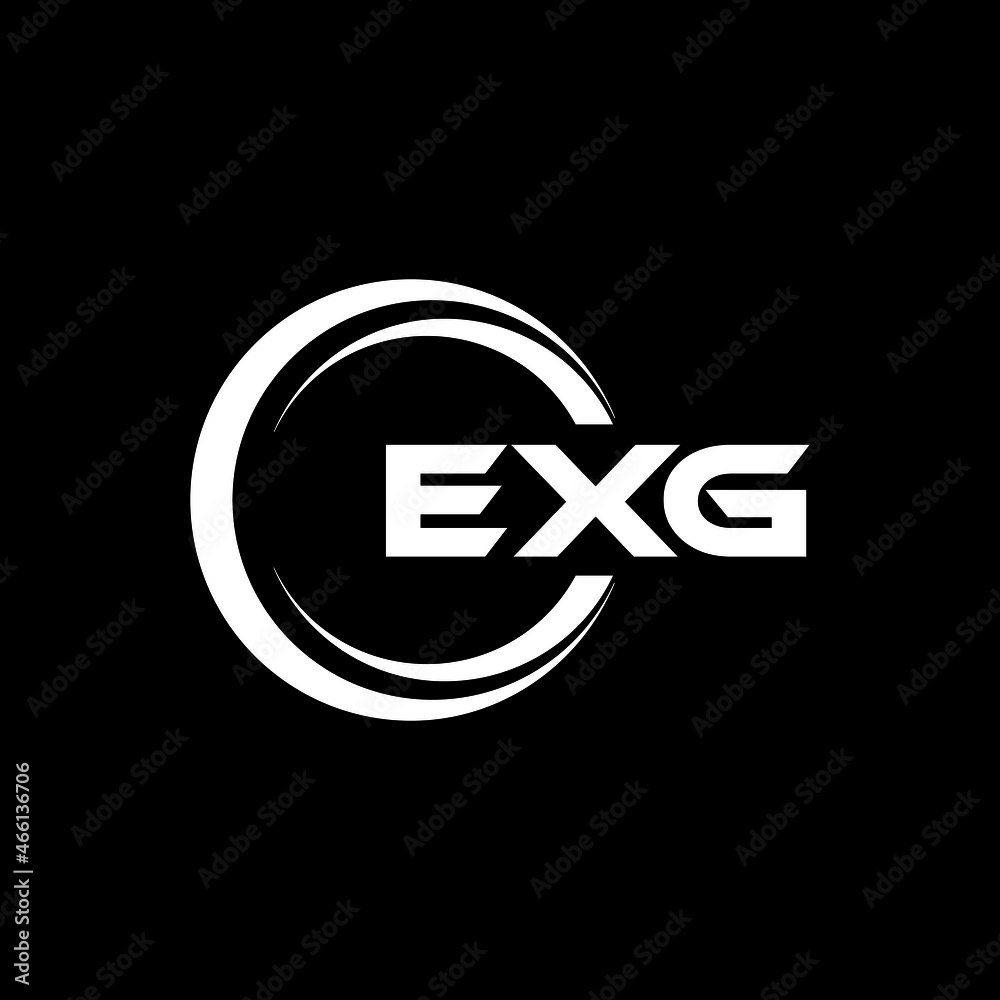 EXG letter logo design with black background in illustrator, vector ...