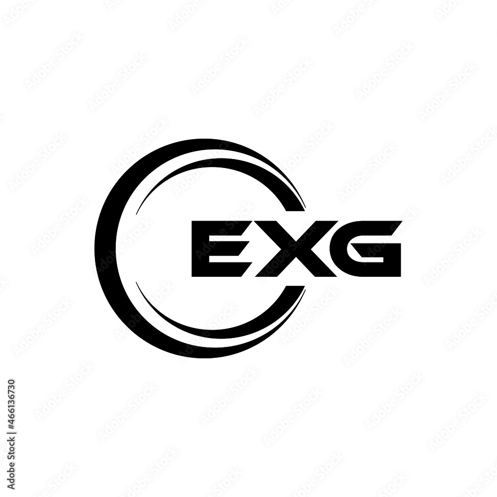 Vecteur Stock EXG letter logo design with white background in ...