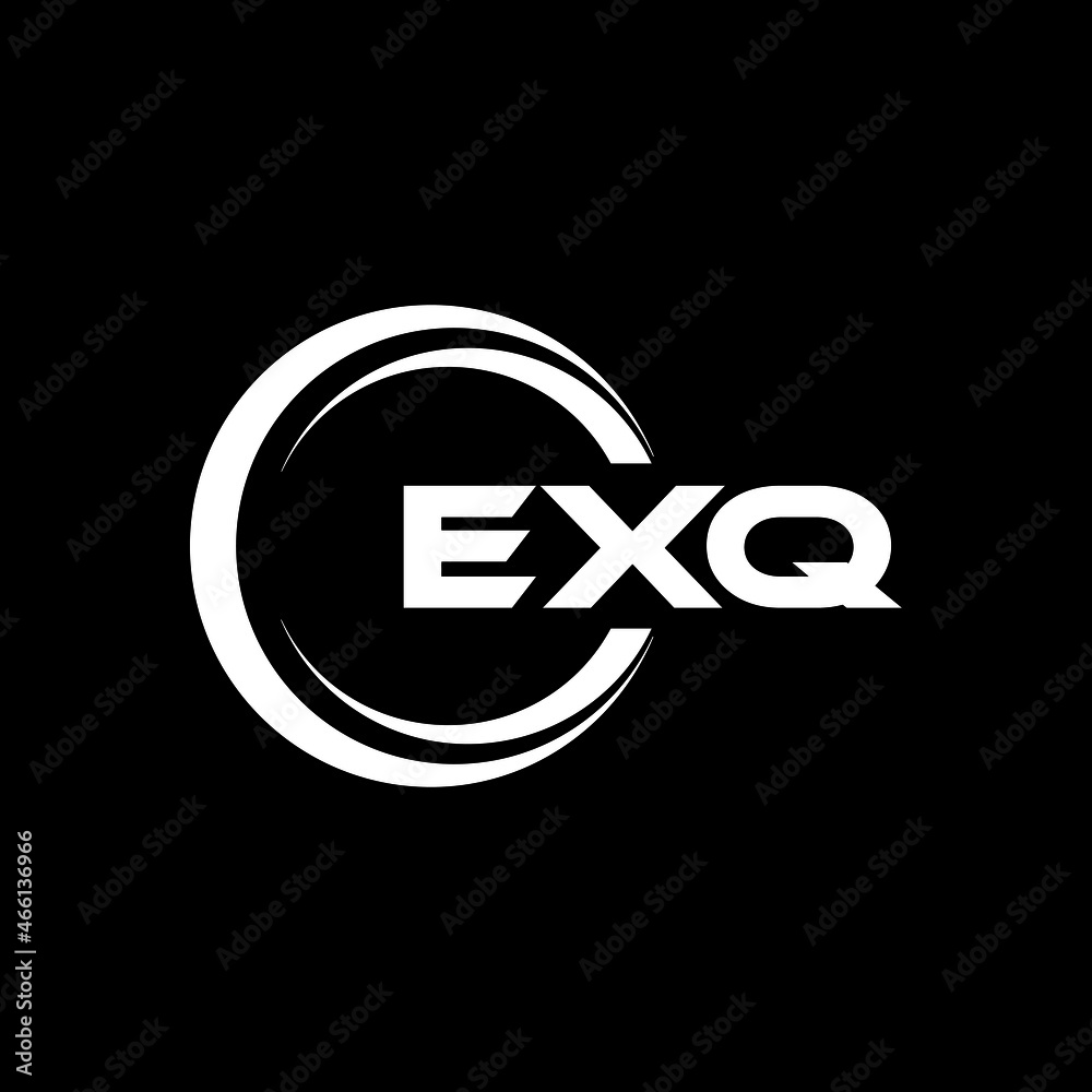 Vecteur Stock EXQ letter logo design with black background in ...