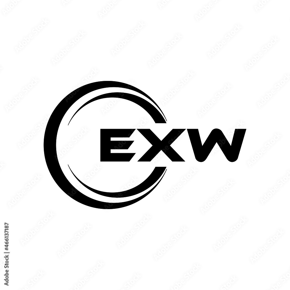 EXW letter logo design with white background in illustrator, vector ...