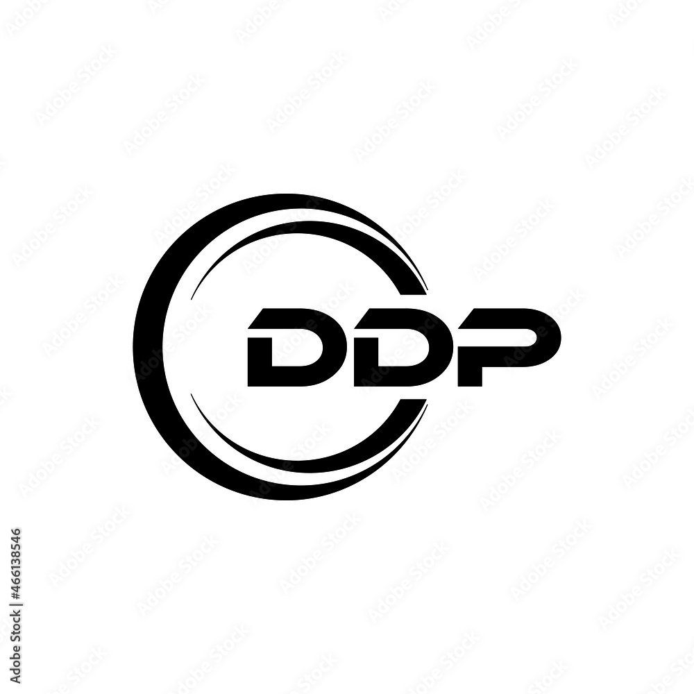 DDP letter logo design with white background in illustrator, vector ...