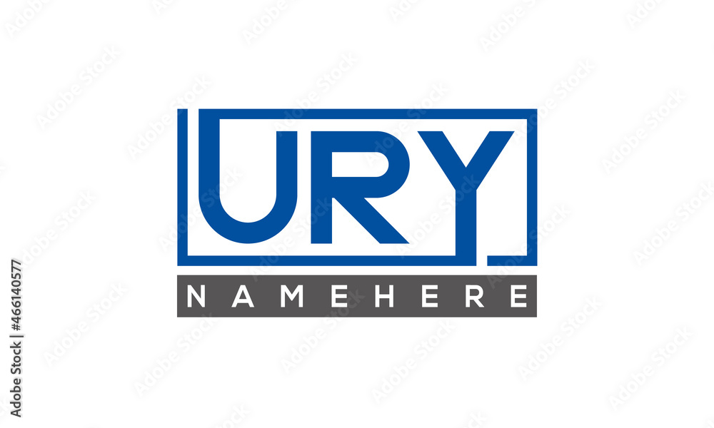 URY Letters Logo With Rectangle Logo Vector Stock Vector | Adobe Stock