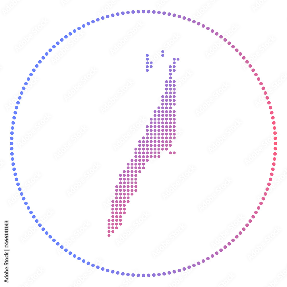 Cebu digital badge. Dotted style map of Cebu in circle. Tech icon of ...