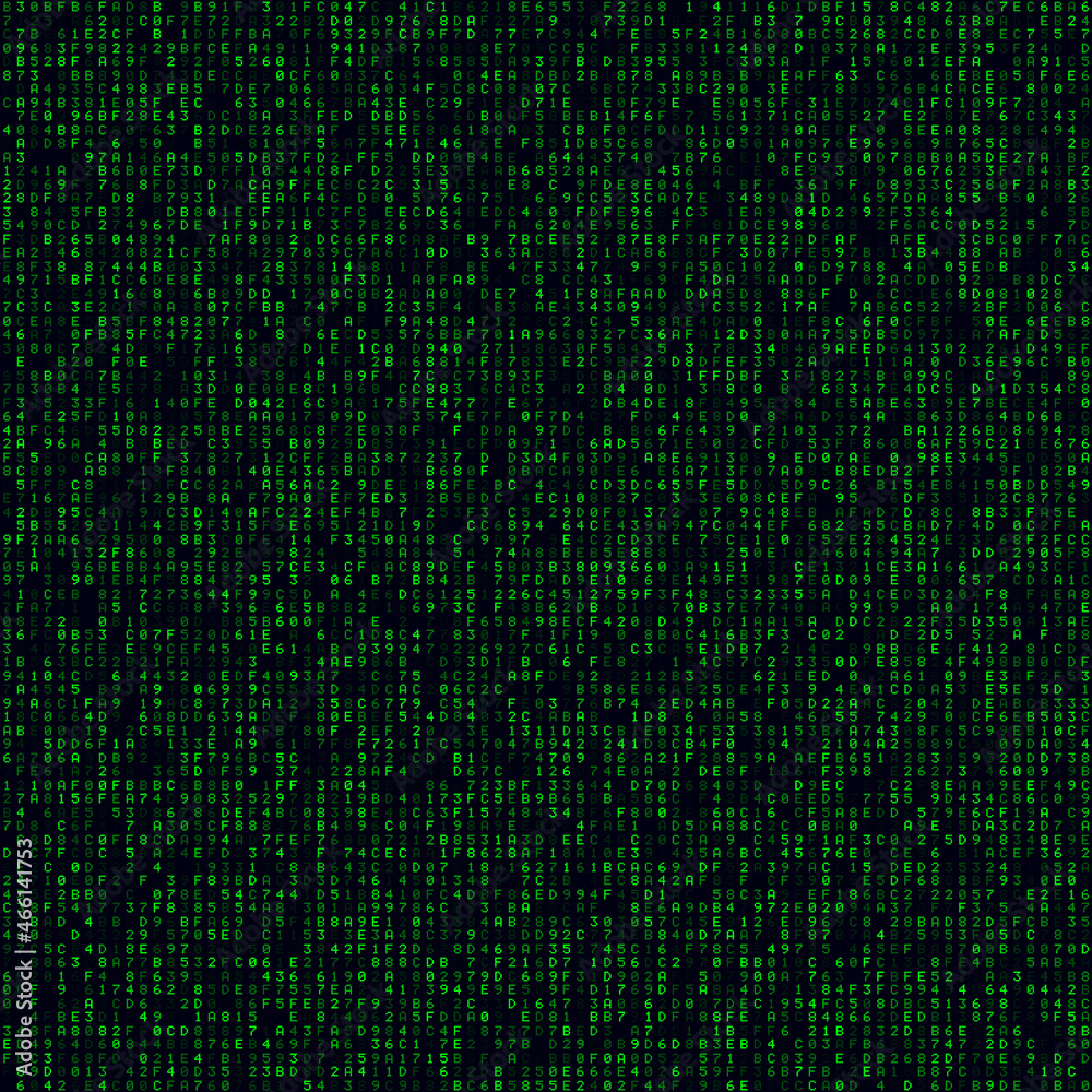 Abstract Matrix background. Green filled hexademical background. Big sized seamless pattern ...