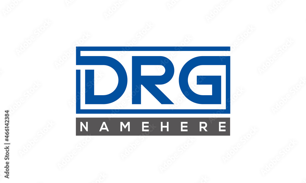 DRG Letters Logo With Rectangle Logo Vector Stock Vector | Adobe Stock