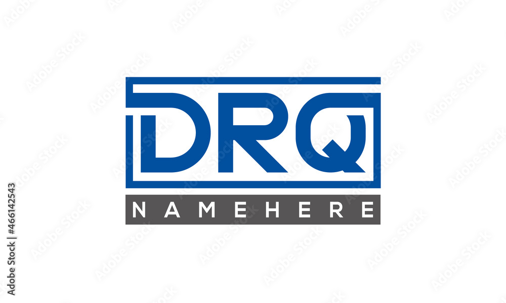 DRQ Letters Logo With Rectangle Logo Vector Stock Vector | Adobe Stock