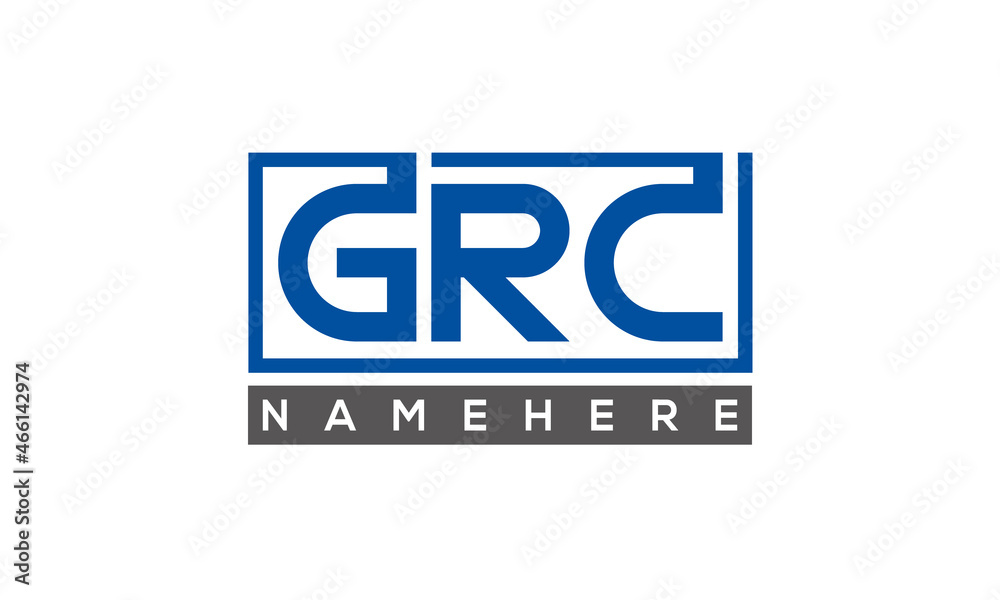 GRC Letters Logo With Rectangle Logo Vector Stock Vector | Adobe Stock