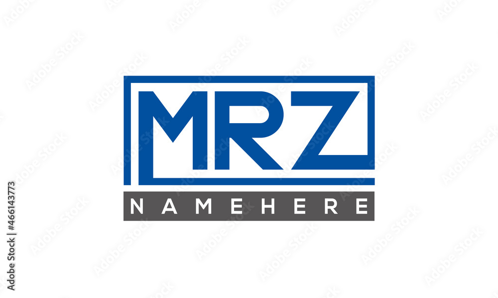MRZ Letters Logo With Rectangle Logo Vector Stock Vector | Adobe Stock