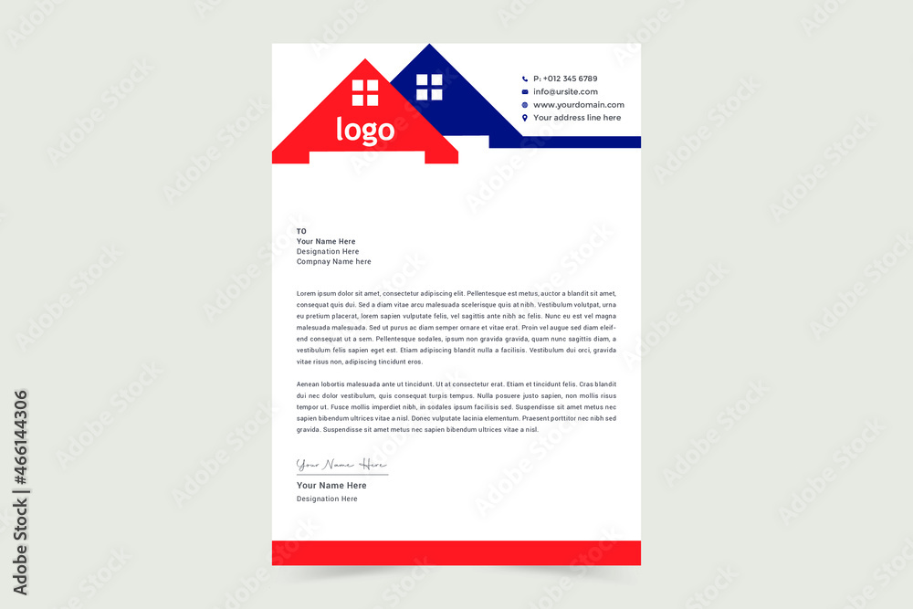 Real estate letterhead template. Creative Clean business style print ...