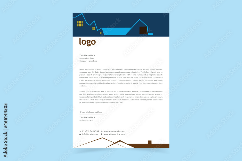 Real estate letterhead template. Creative Clean business style print ...