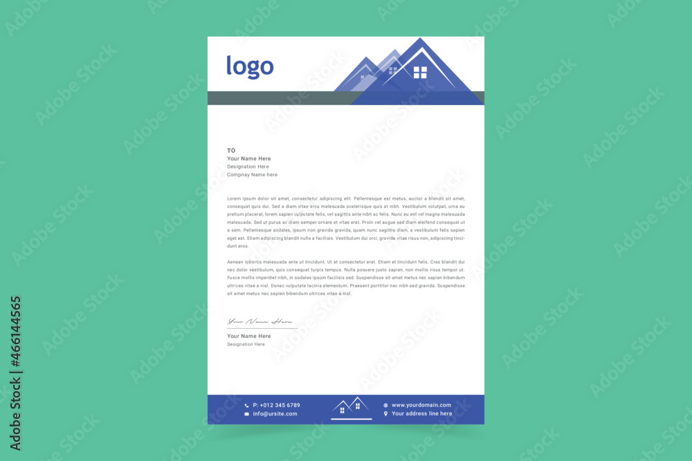 Real estate letterhead template. Creative Clean business style print ...
