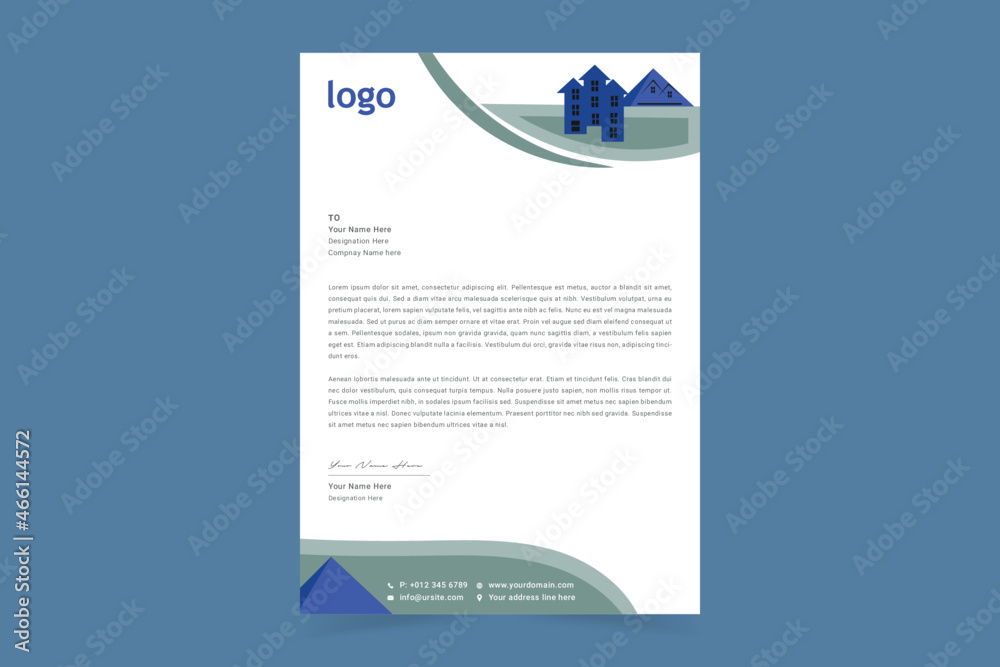 Real estate letterhead template. Creative Clean business style print ...