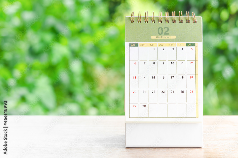 february 2022 Calendar desk for organizer to plan and reminder. Stock ...