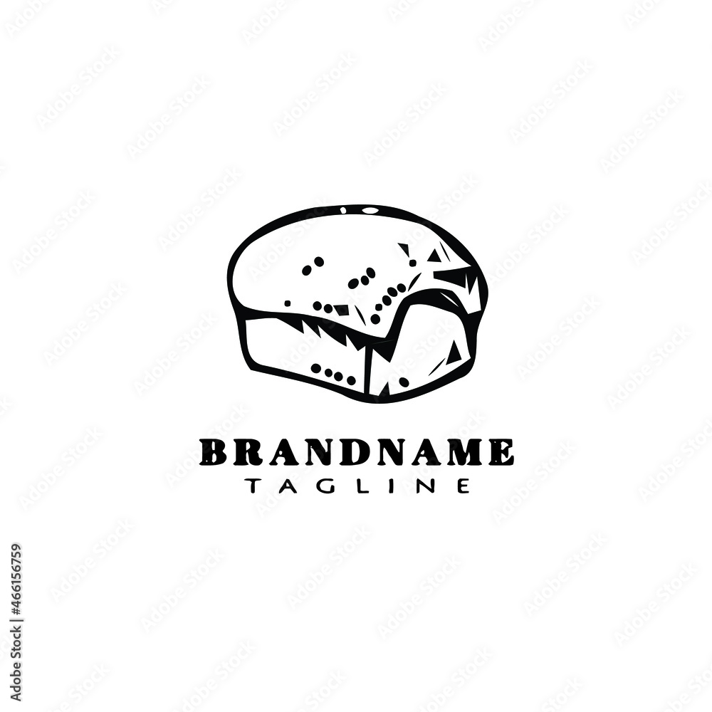 bread cartoon logo icon concept template black isolated vector ...